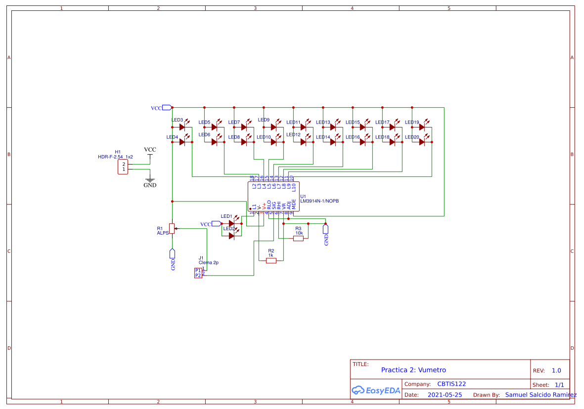 Práctica 2: Vúmetro - Platform for creating and sharing projects - OSHWLab