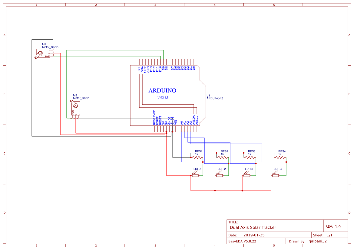 Dual Solar Tracker - EasyEDA open source hardware lab