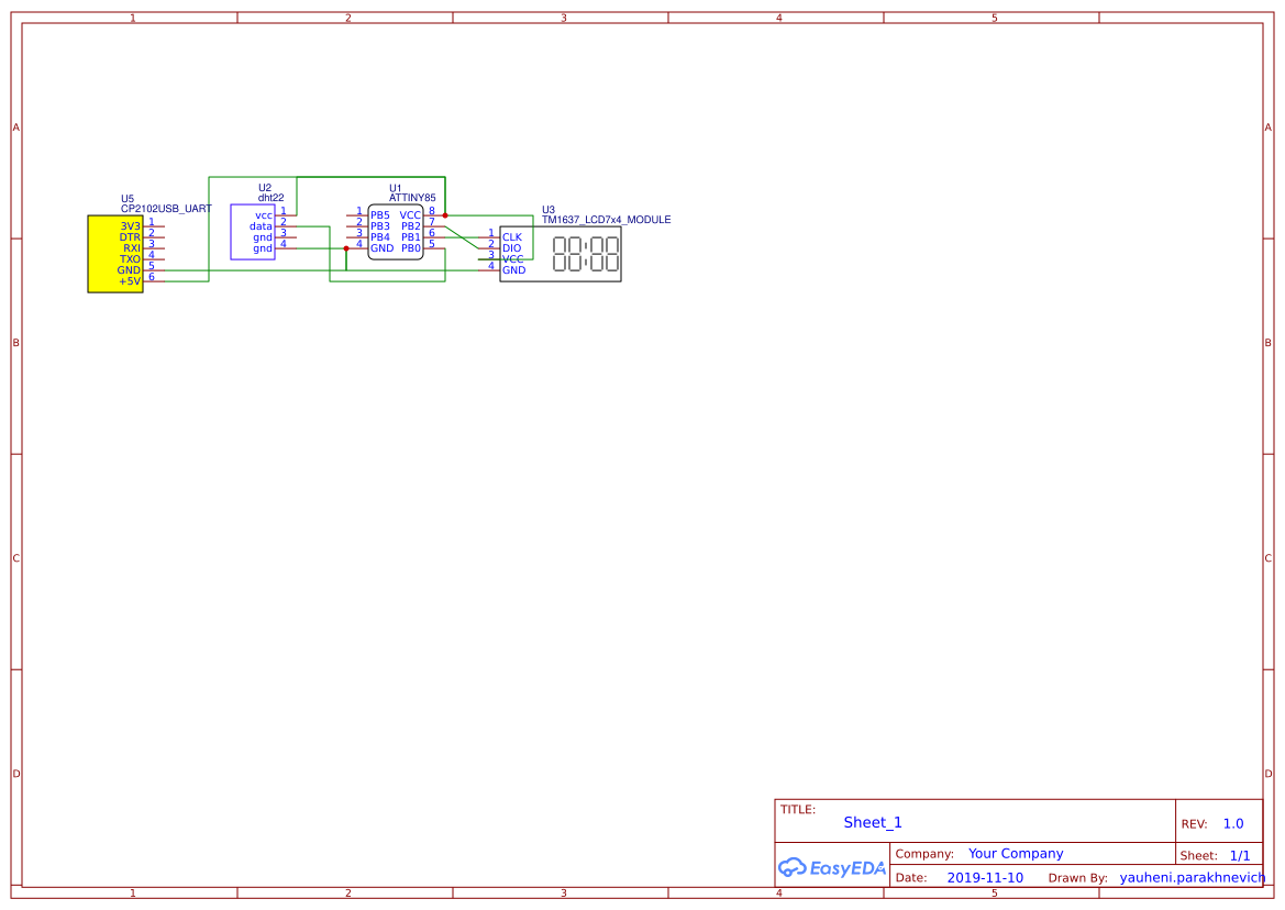 Humidity sensor (attiny85) - EasyEDA open source hardware lab