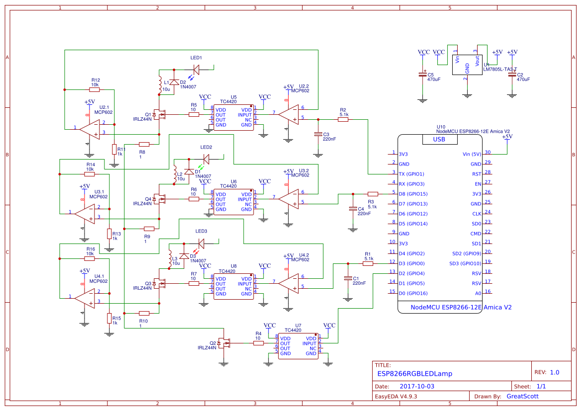 RGB LED Lamp - (Jamec) - EasyEDA open source hardware lab