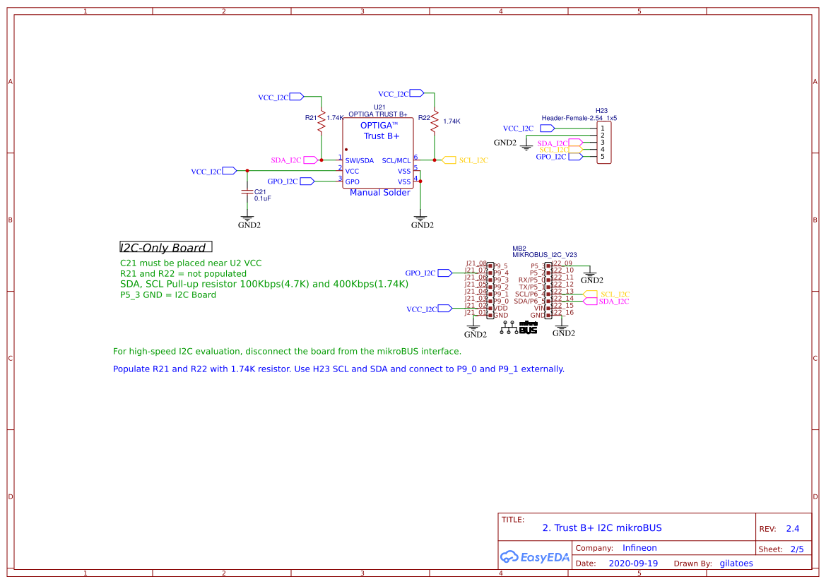 OPTIGA Trust B+ Evaluation kit MikroBus Version 2.4 - OSHWLab