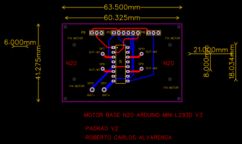 MOTOR BASE N20 ARDUINO MINI L293D V3 - EasyEDA open source hardware lab