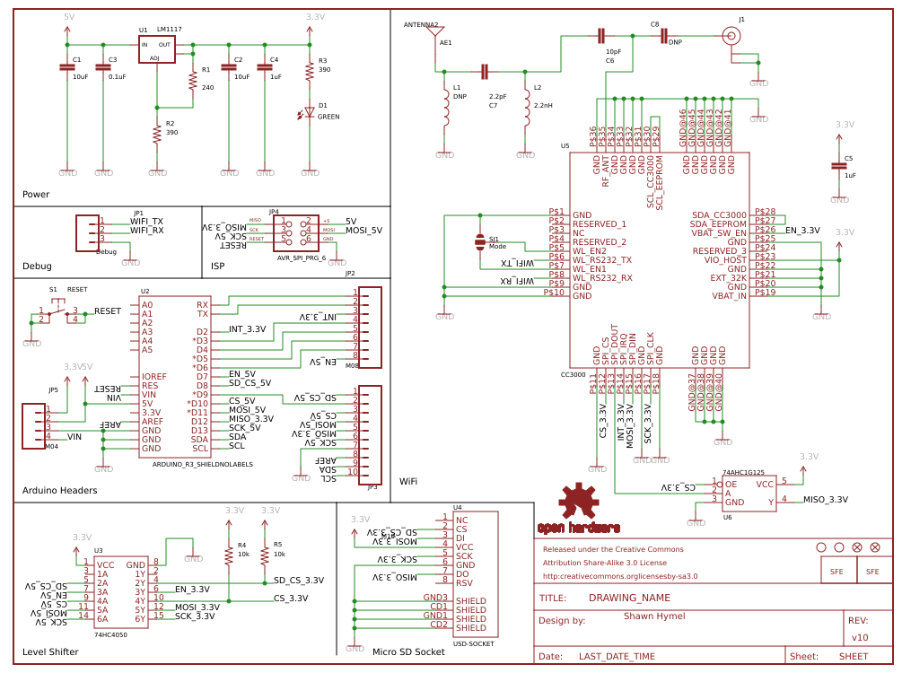 CC3000 WiFi Shield - OSHWLab