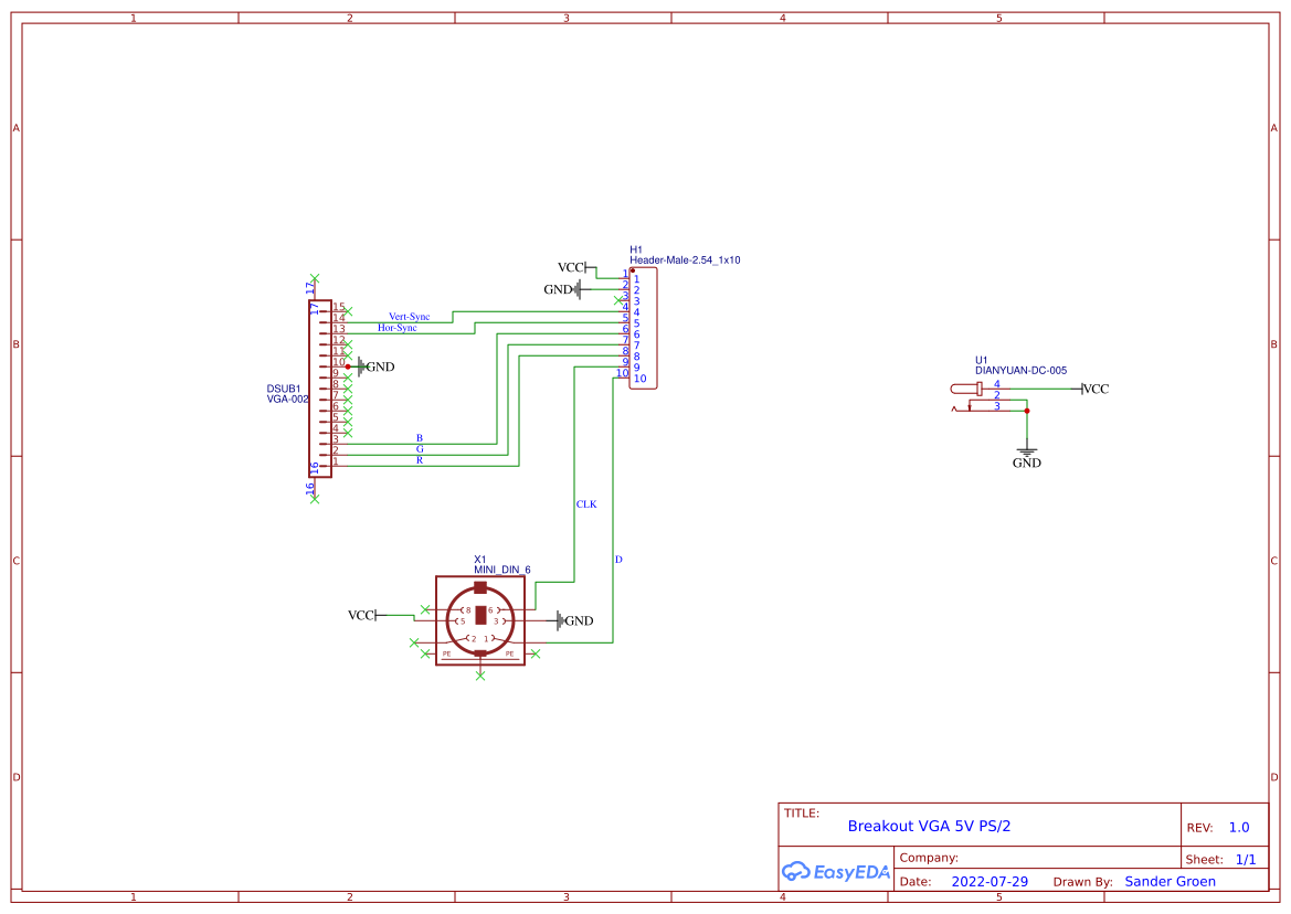 Breakout Vga 5v And Ps 2 Easyeda Open Source Hardware Lab