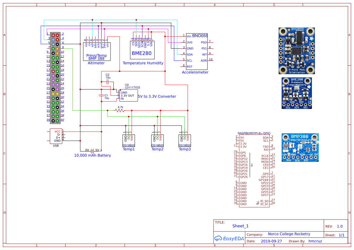 Norco College Rocketry PAYLOAD - EasyEDA open source hardware lab