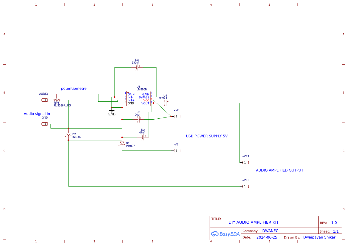 Low power audio amplifier - EasyEDA open source hardware lab