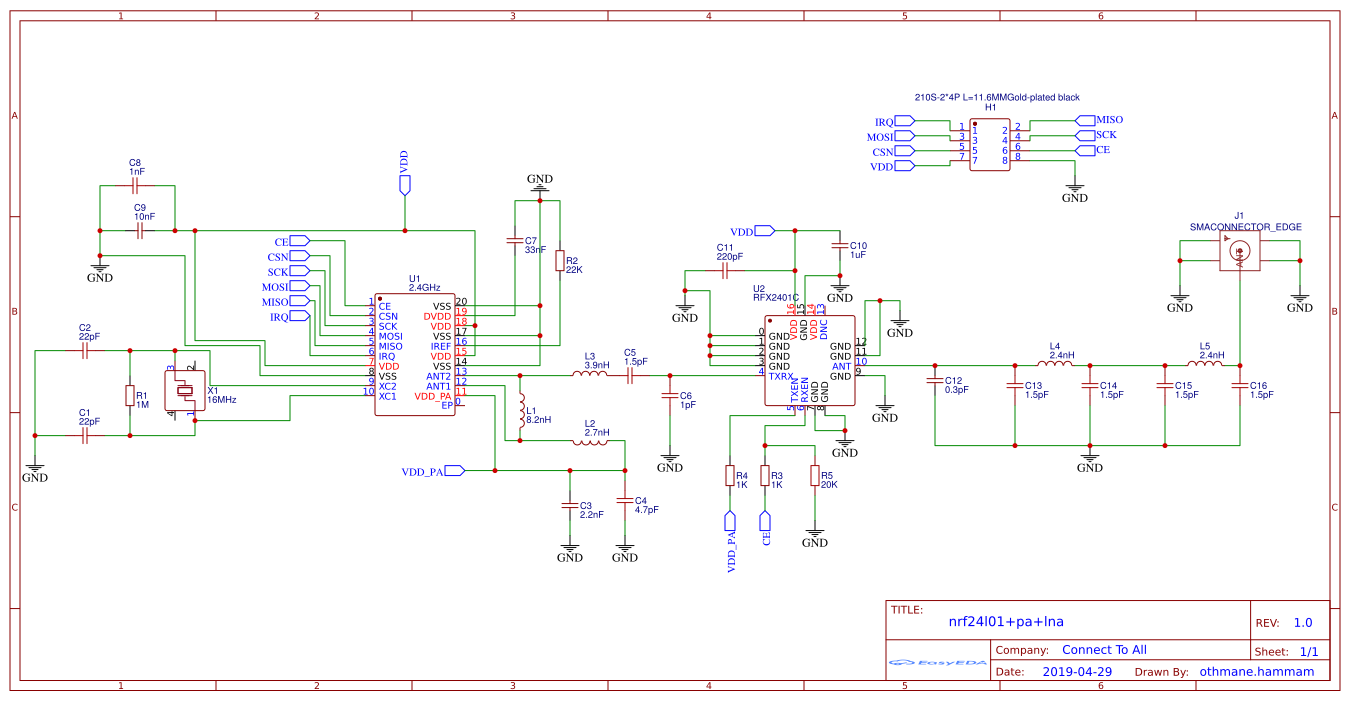 nrf24l01+pa+lna - EasyEDA