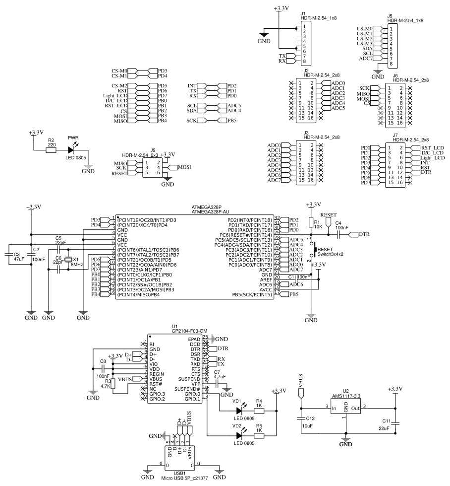 Micron mega328 USB - EasyEDA open source hardware lab