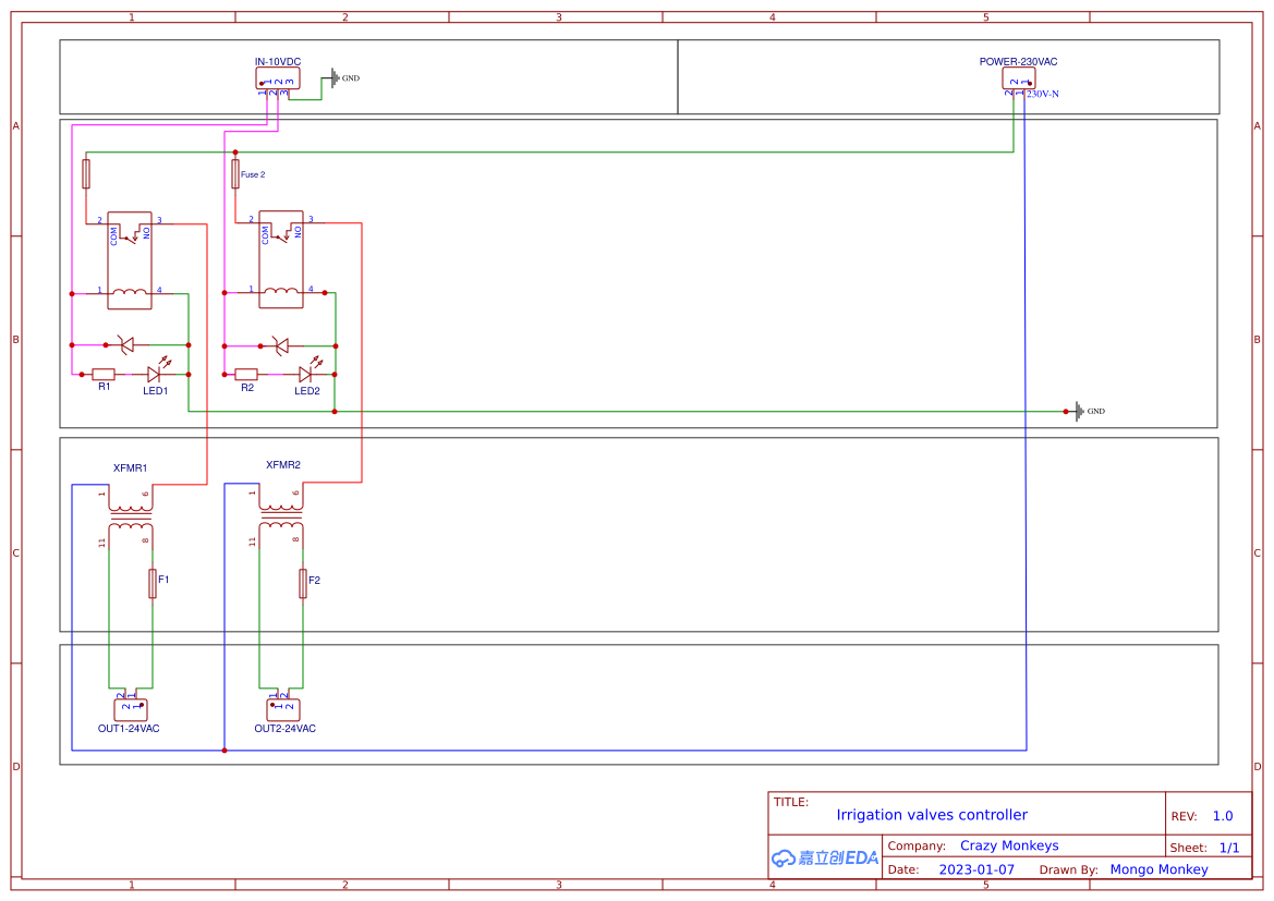 Irrigation electro-valves controller - OSHWLab