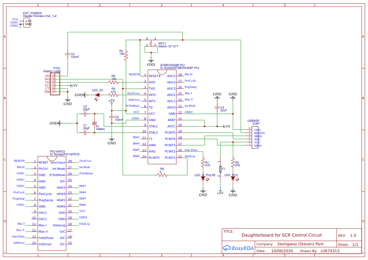 Daughterboard for SCR Control Circuit - EasyEDA open source hardware lab