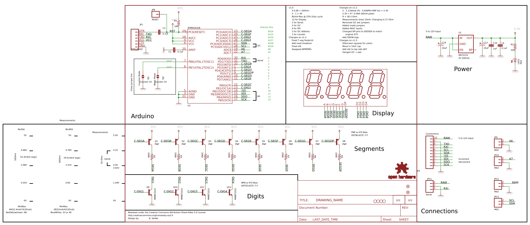 OpenSegment Serial Display - 20mm (Red) (Open hardware) - EasyEDA open source hardware lab