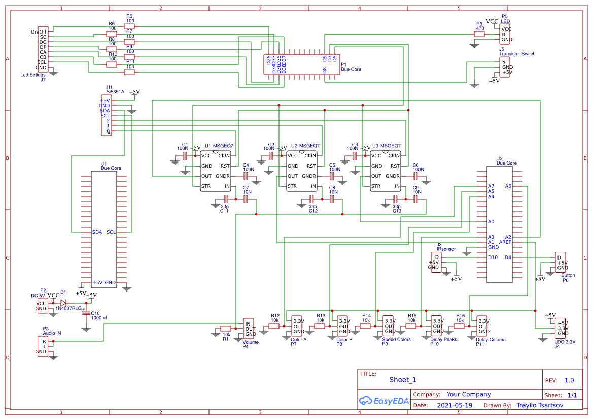 21 Bands Spectrum Analyzer - OSHWLab