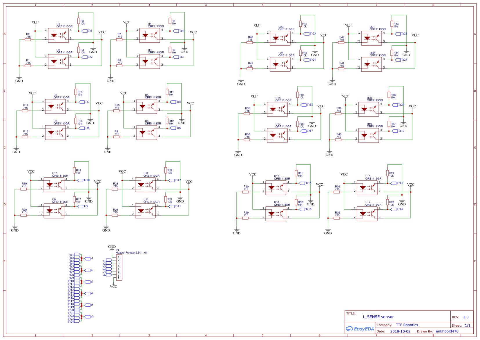 L_SENSE RoboTrace robot project - OSHWLab