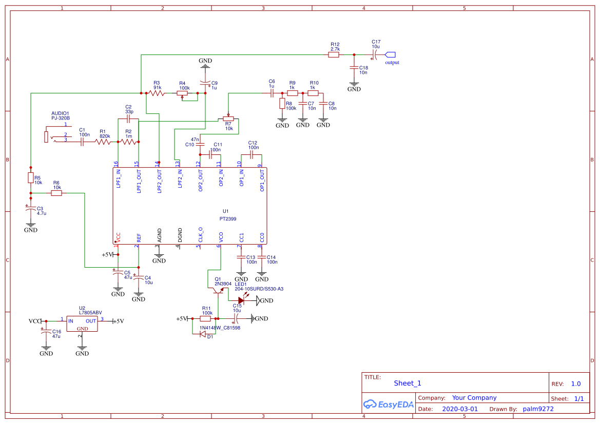 delay/chorus startup schem - OSHWLab