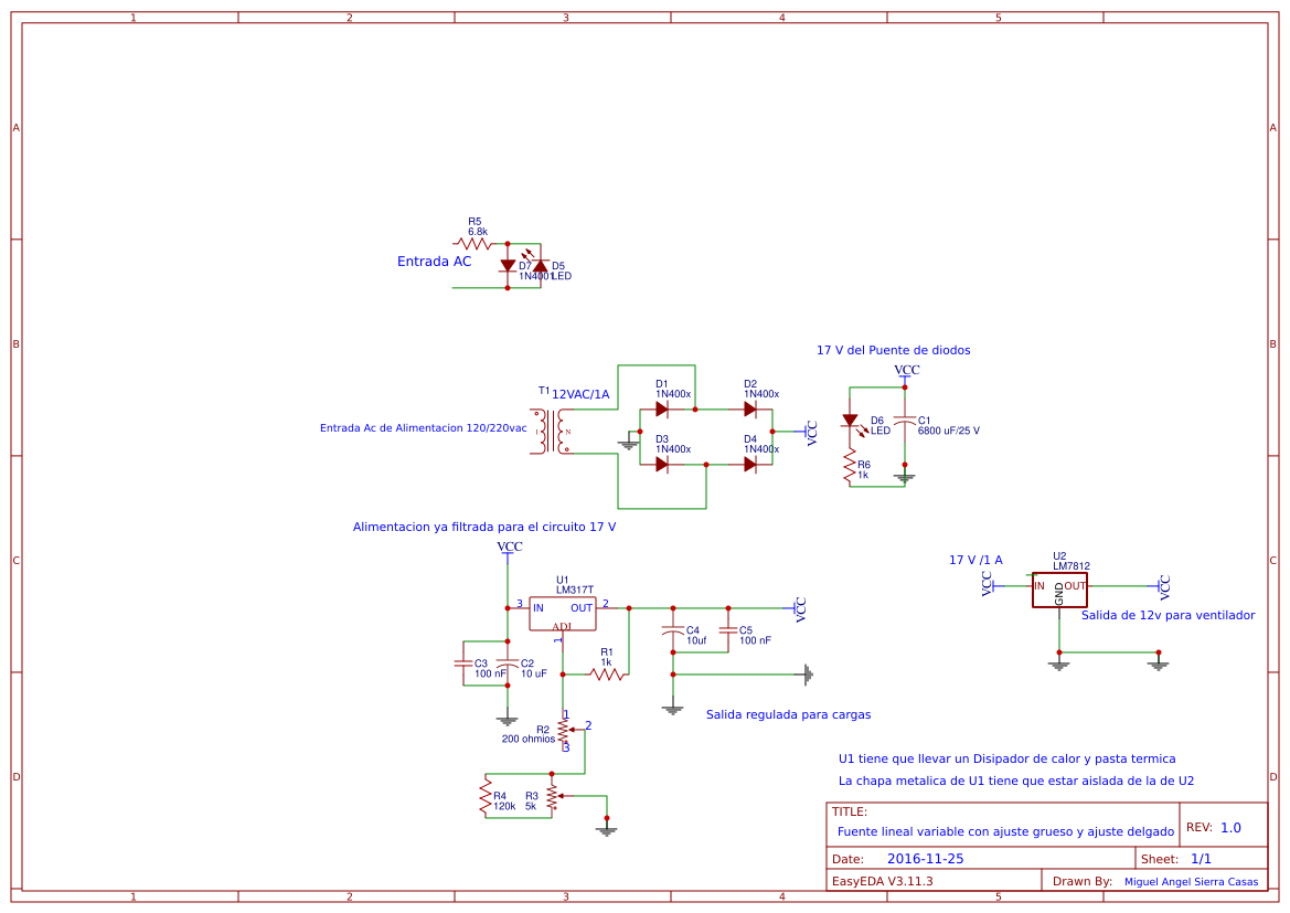 Fuente lineal variable de 1.2 hasta 17 VCC - EasyEDA open source hardware lab