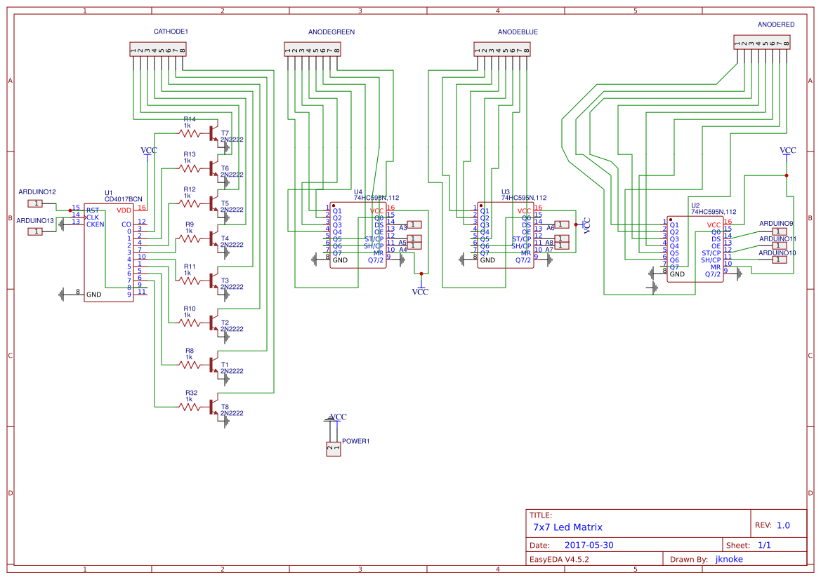 8x8 Matrix Display V2 Easyeda Open Source Hardware Lab 