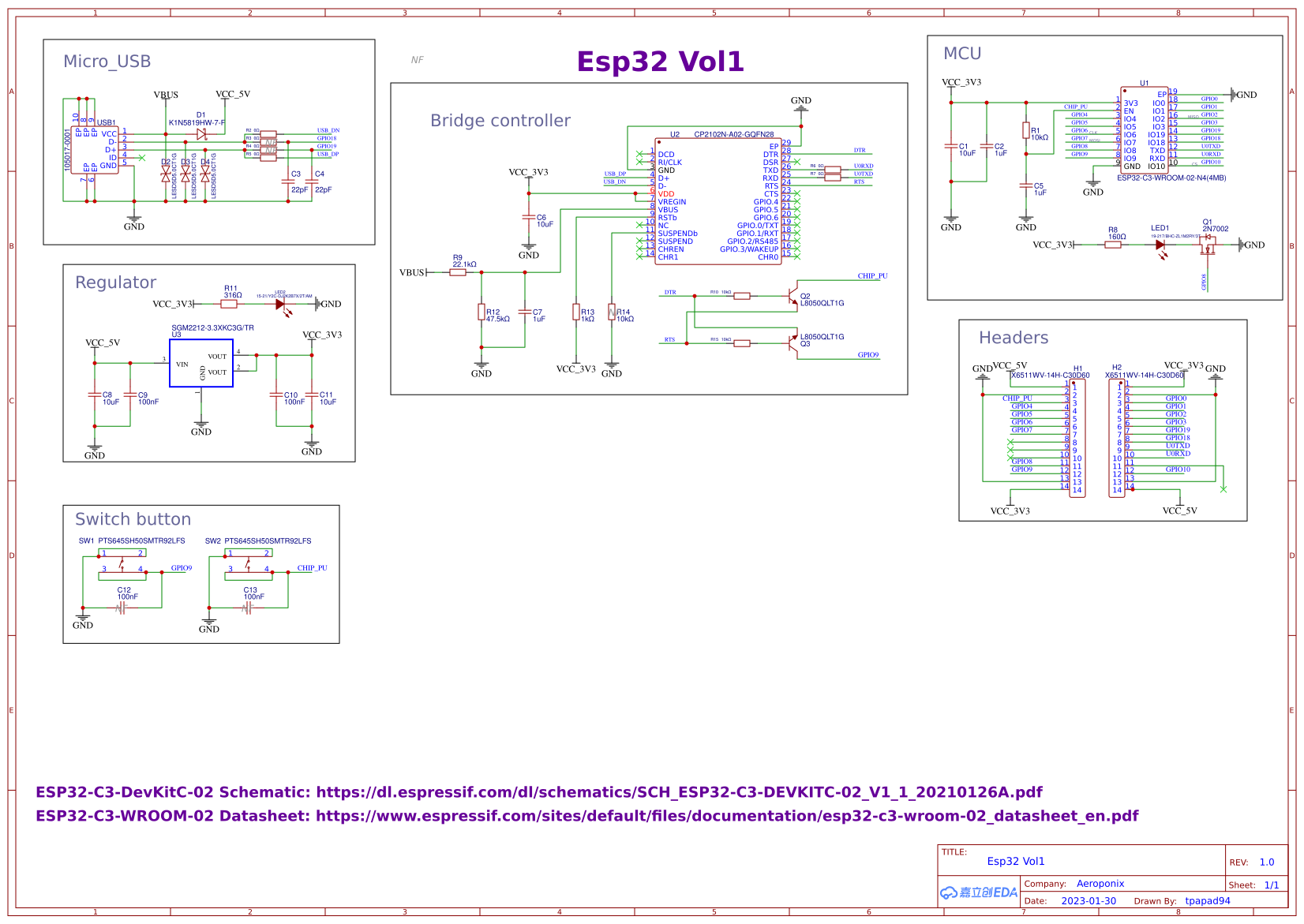 Esp32 Vol1 - EasyEDA open source hardware lab