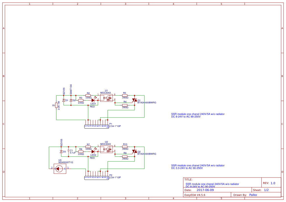 SSR 240V/4A module - EasyEDA open source hardware lab