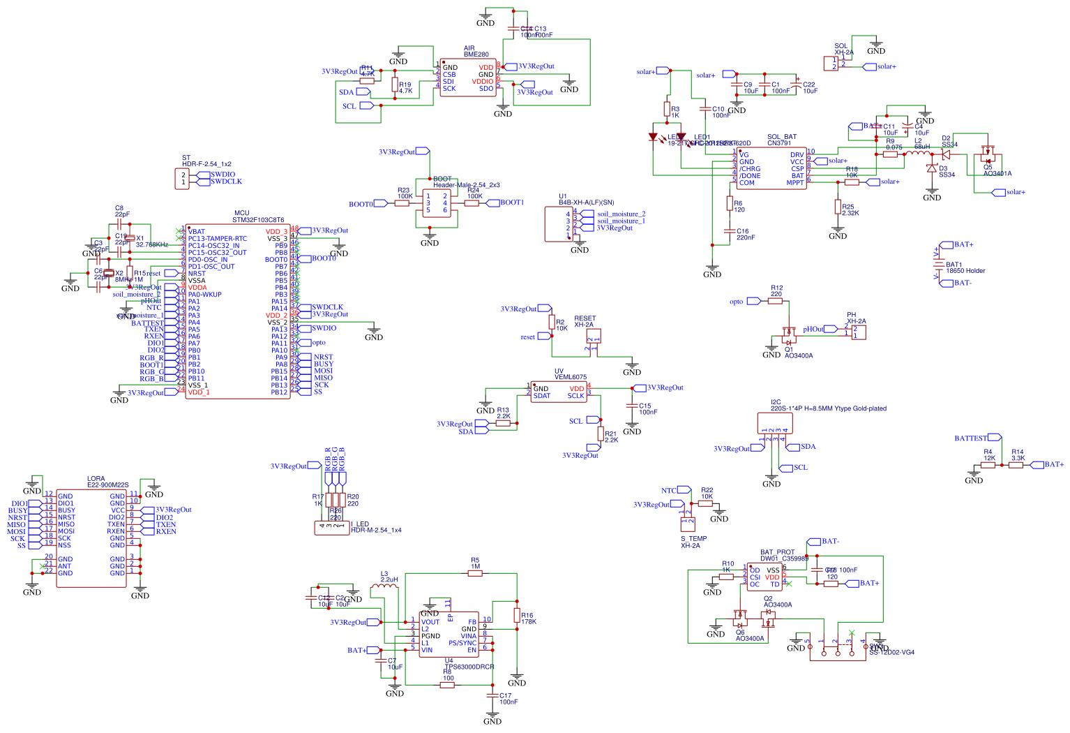 Smart Farm Schematic - Sensor Subsystem - OSHWLab