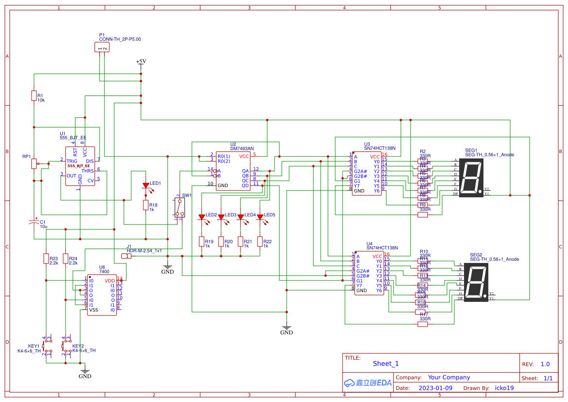 tester for 7 segment indicators common anod - EasyEDA open source ...