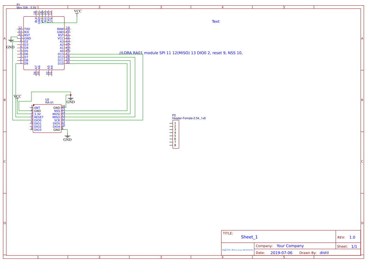 Lora AI RA-01 arduino pro mini copy - OSHWLab