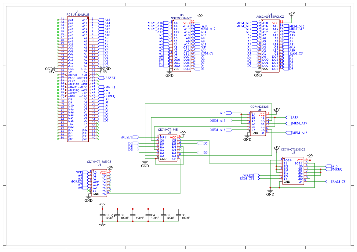 RCBUS 512k Ram + 512k Rom - EasyEDA open source hardware lab