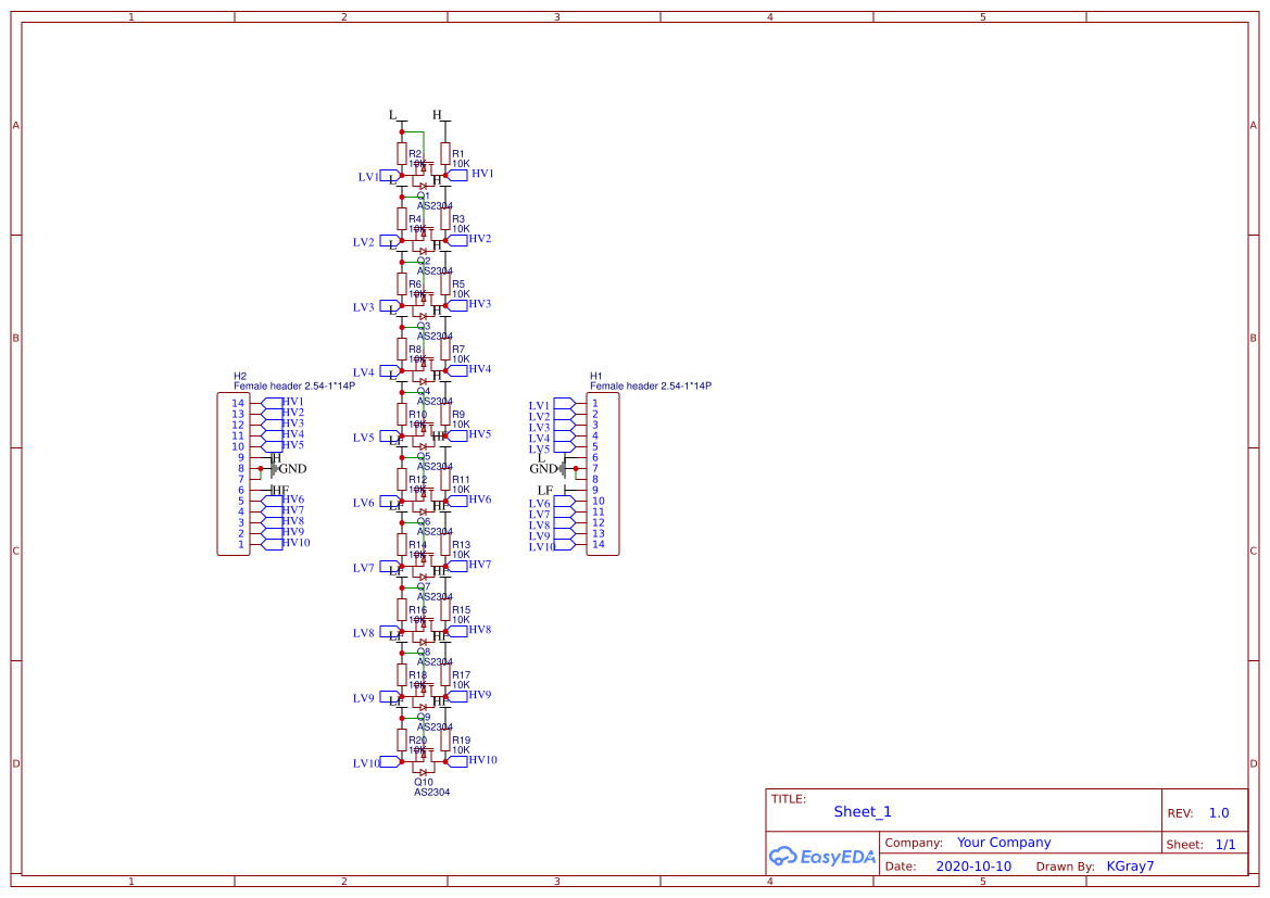 10 Channel Level Shifter - OSHWLab