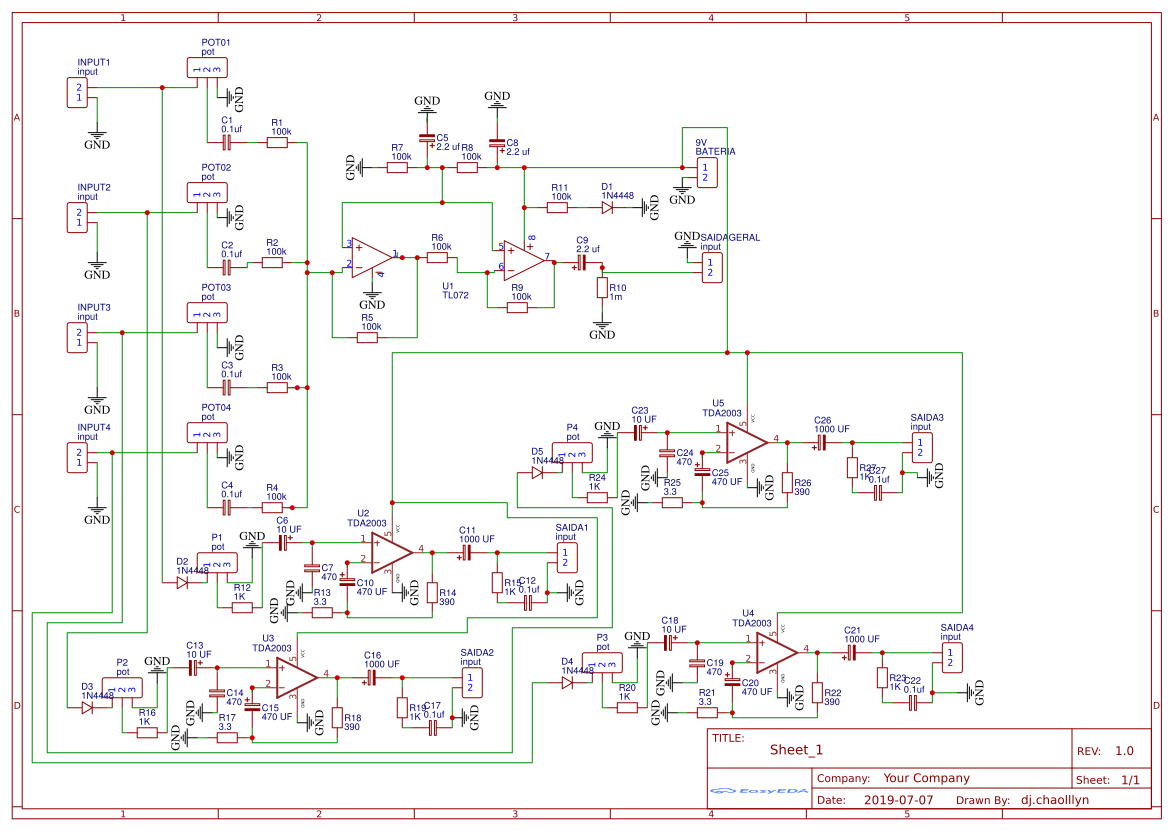 2x4 Decoder with Enable - EasyEDA