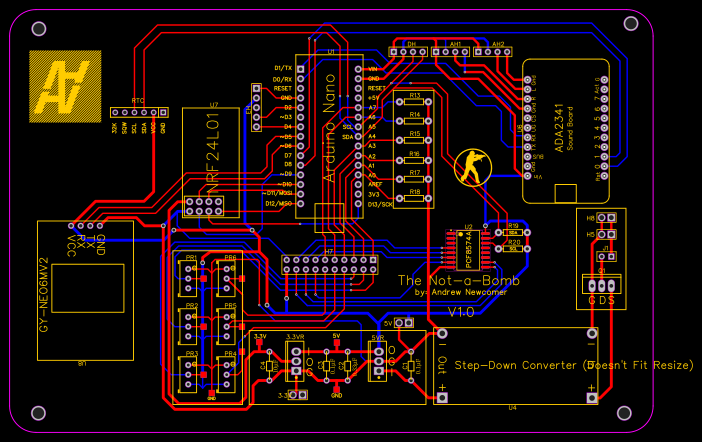 Final Not-a-Bomb PCB - EasyEDA open source hardware lab