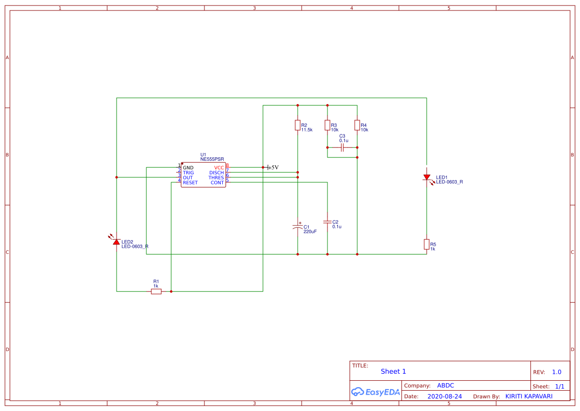 Monostable switch using 555 timer circuit - OSHWLab