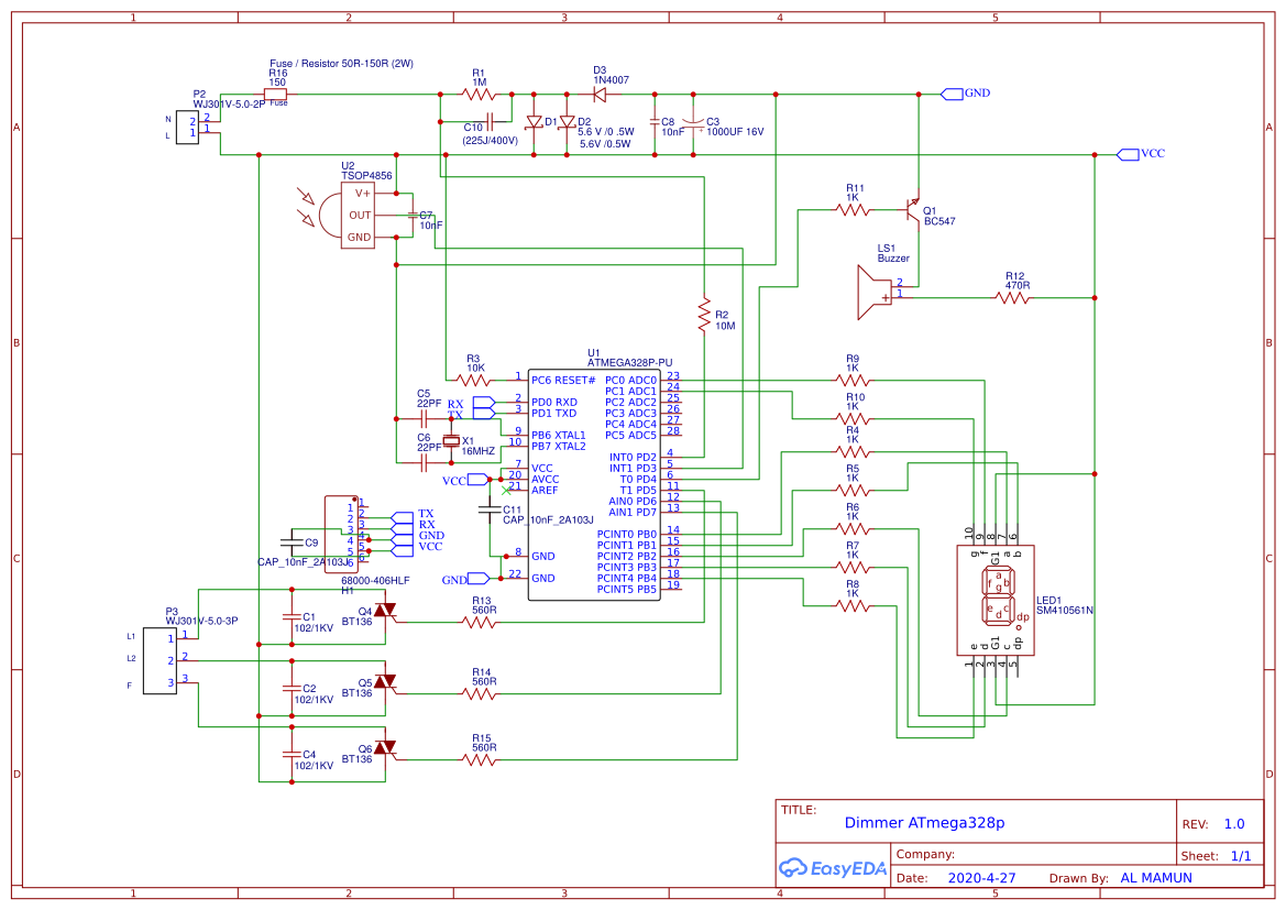 FAN DIMMER - EasyEDA open source hardware lab