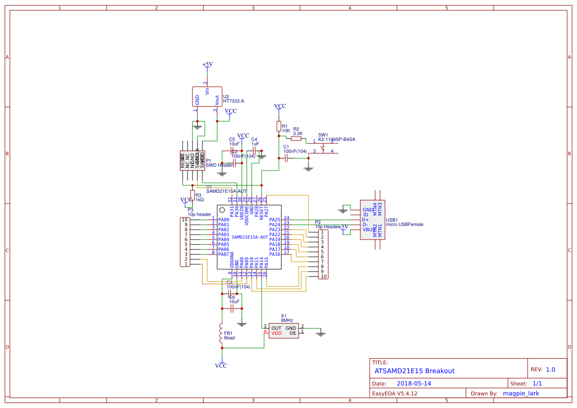 samd21e15 breakout - EasyEDA open source hardware lab