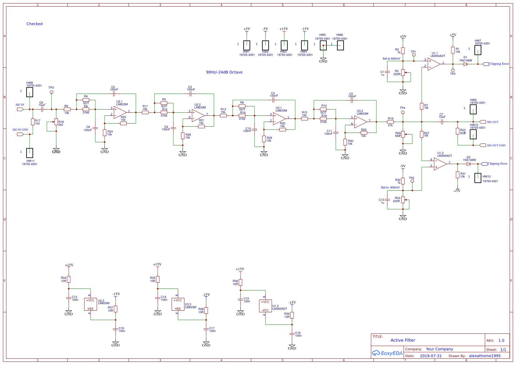 Subwoofer Active Filter - OSHWLab