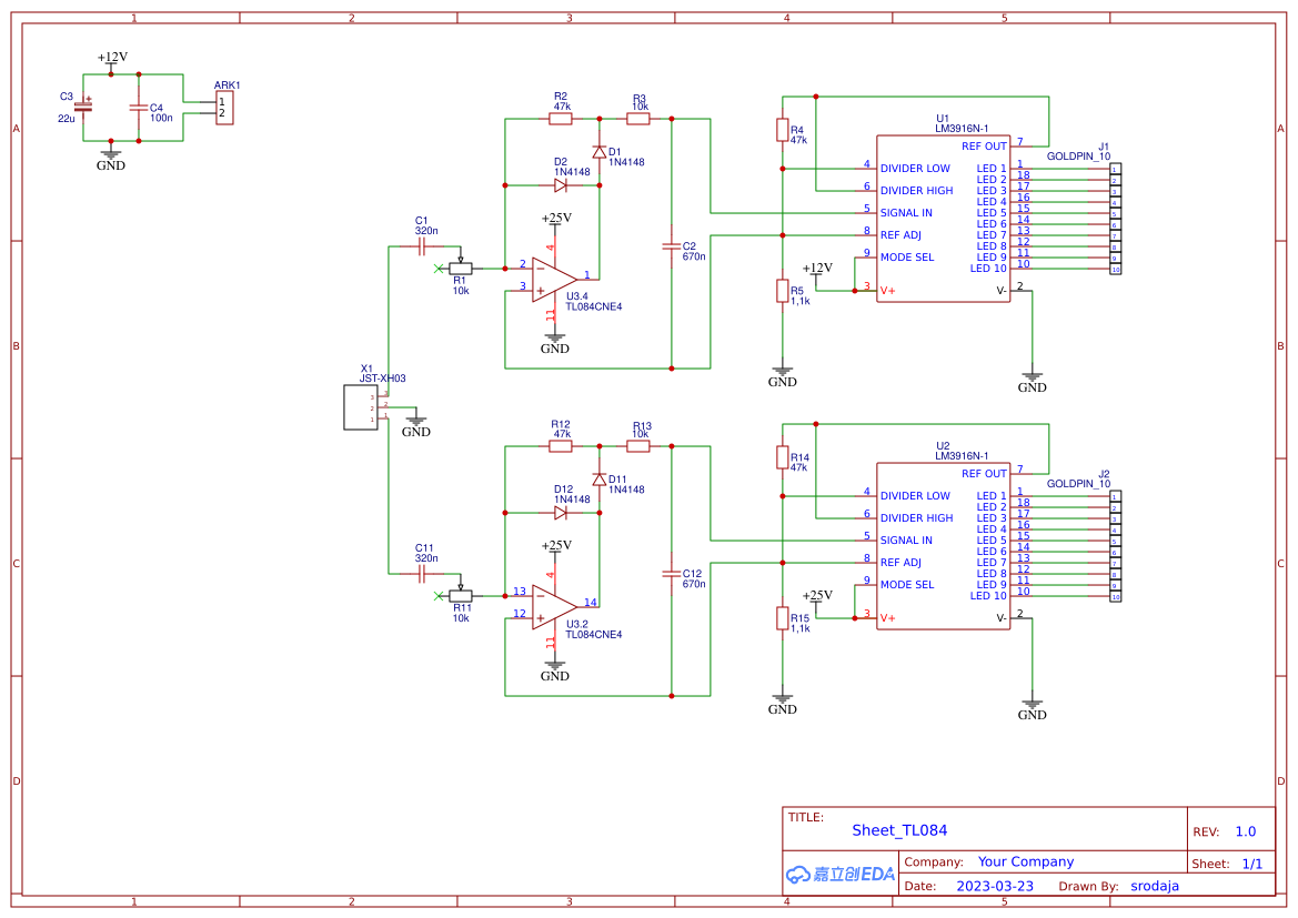 LM3916 linijka LED - EasyEDA open source hardware lab