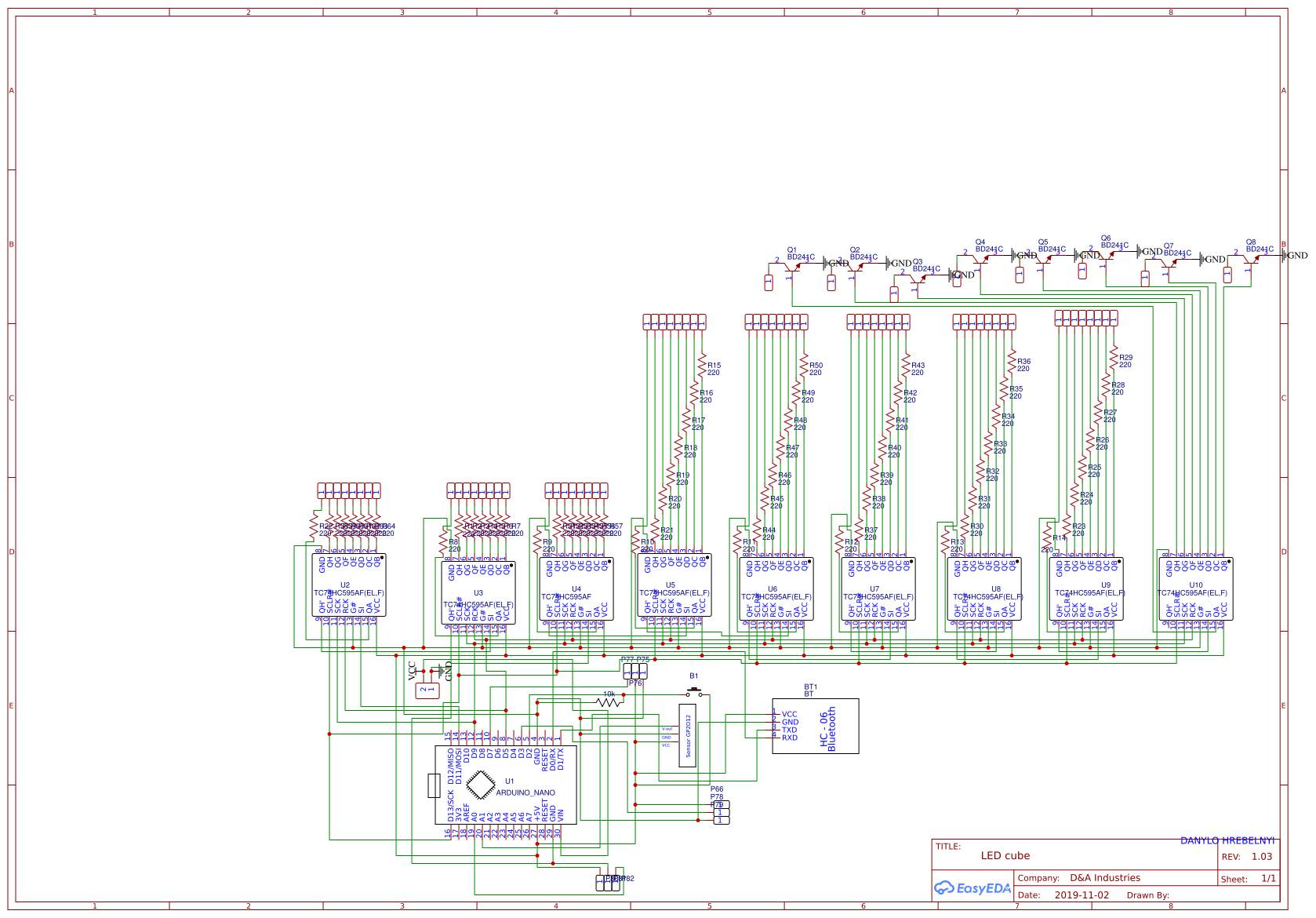 LED CUBE 8x8 - EasyEDA open source hardware lab