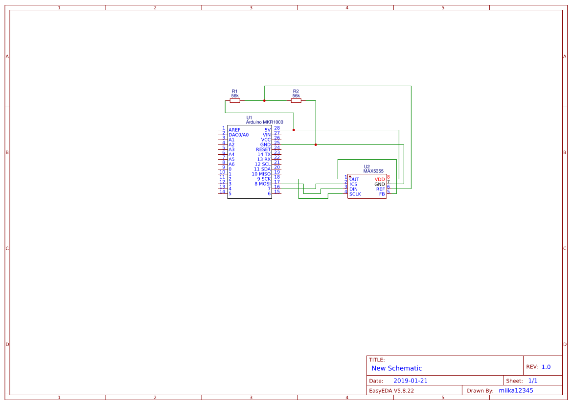 SPI DAC MAX5355 Arduino MKR1000 - OSHWLab