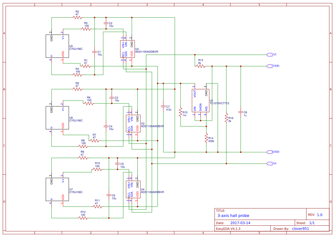 3 axis hall probe - OSHWLab