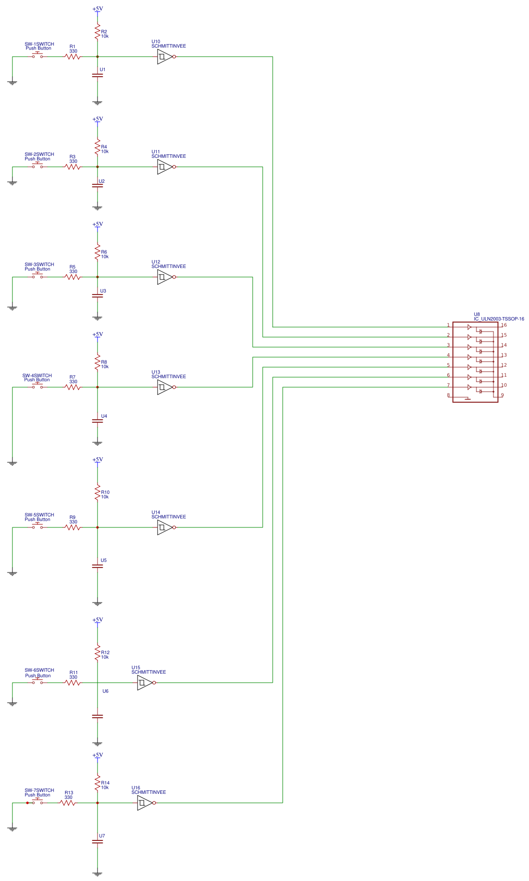progetto 7 relè driver - EasyEDA open source hardware lab