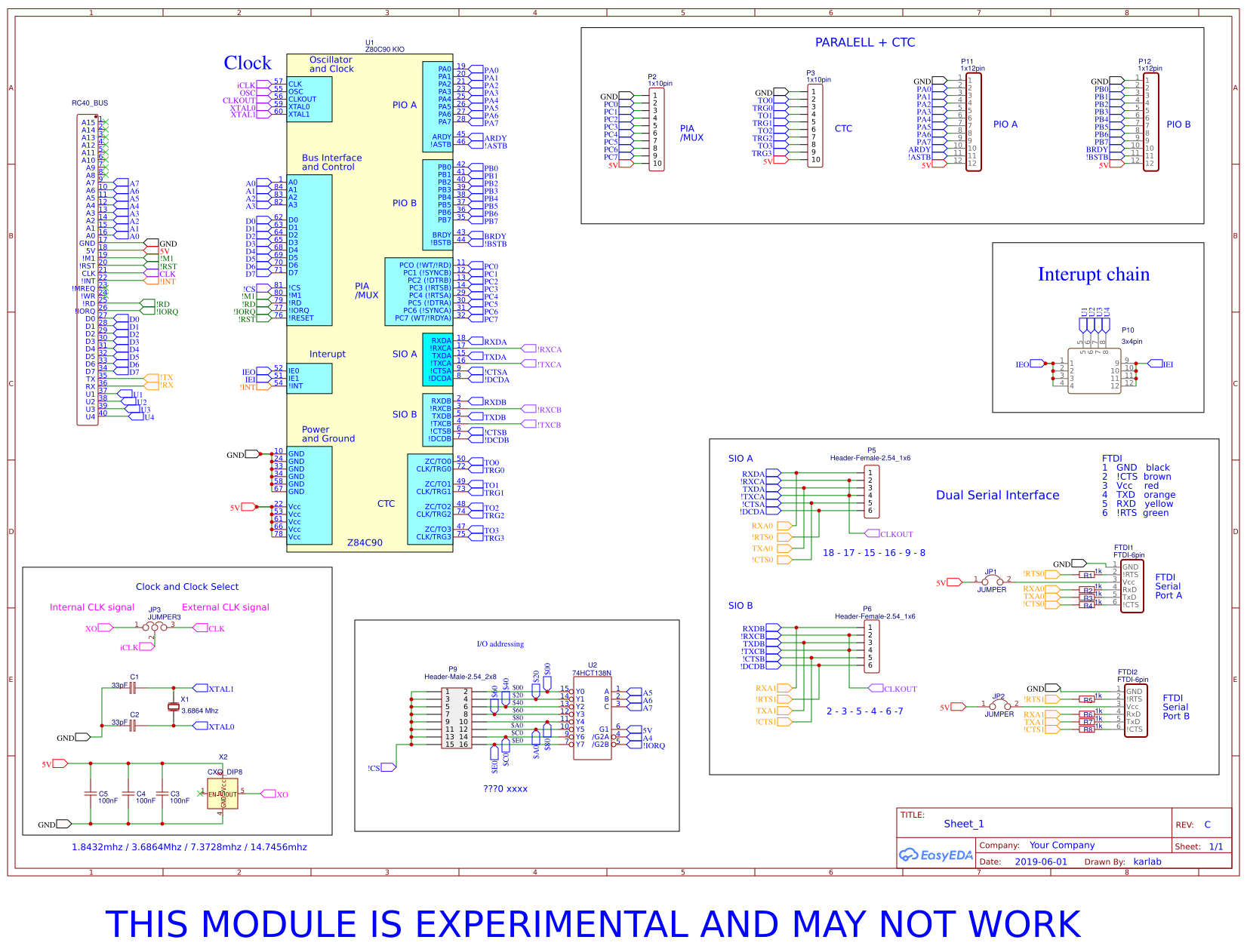 67a Z80 KIO - EasyEDA open source hardware lab