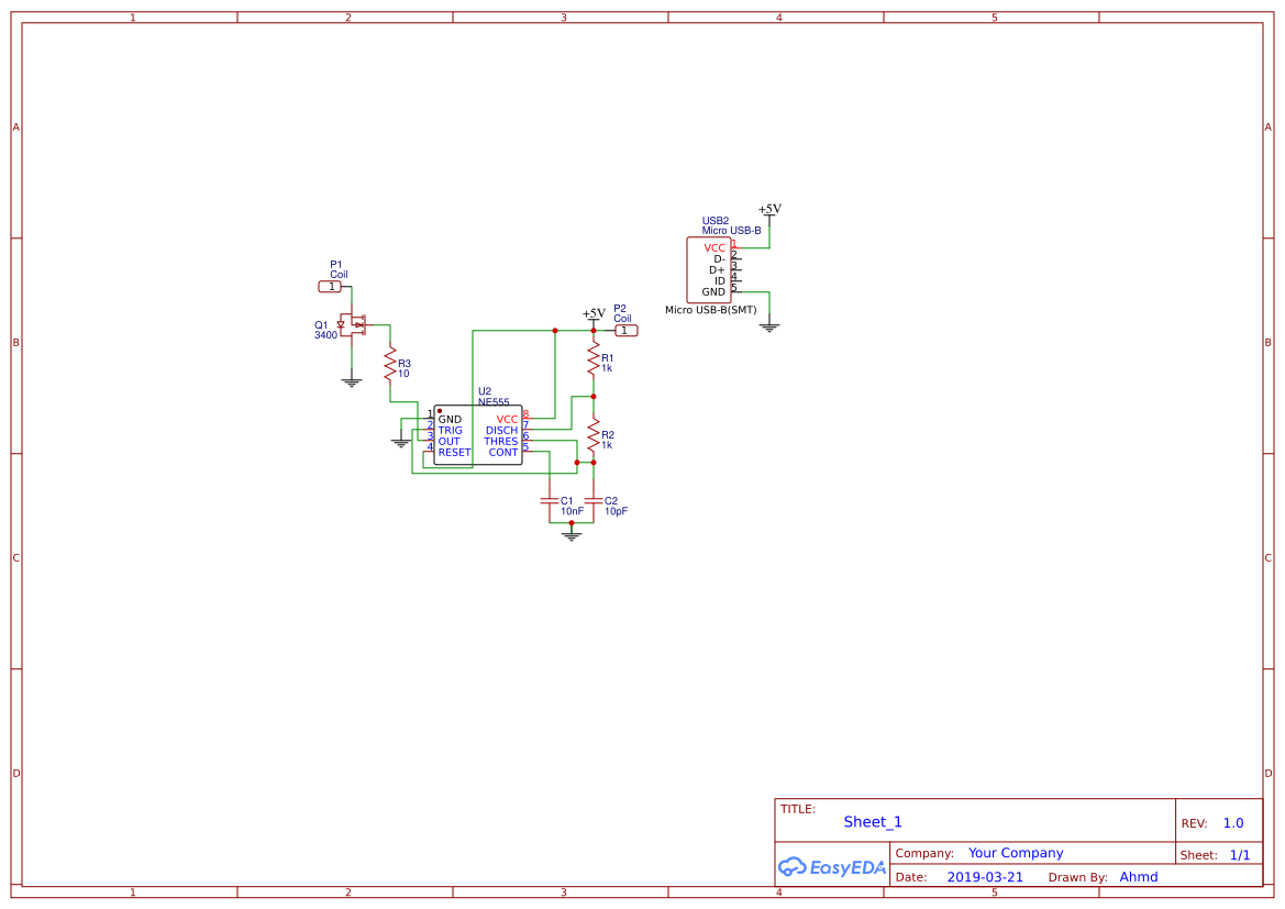 Simple Wireless Power Transfer using 555 - EasyEDA open source hardware lab