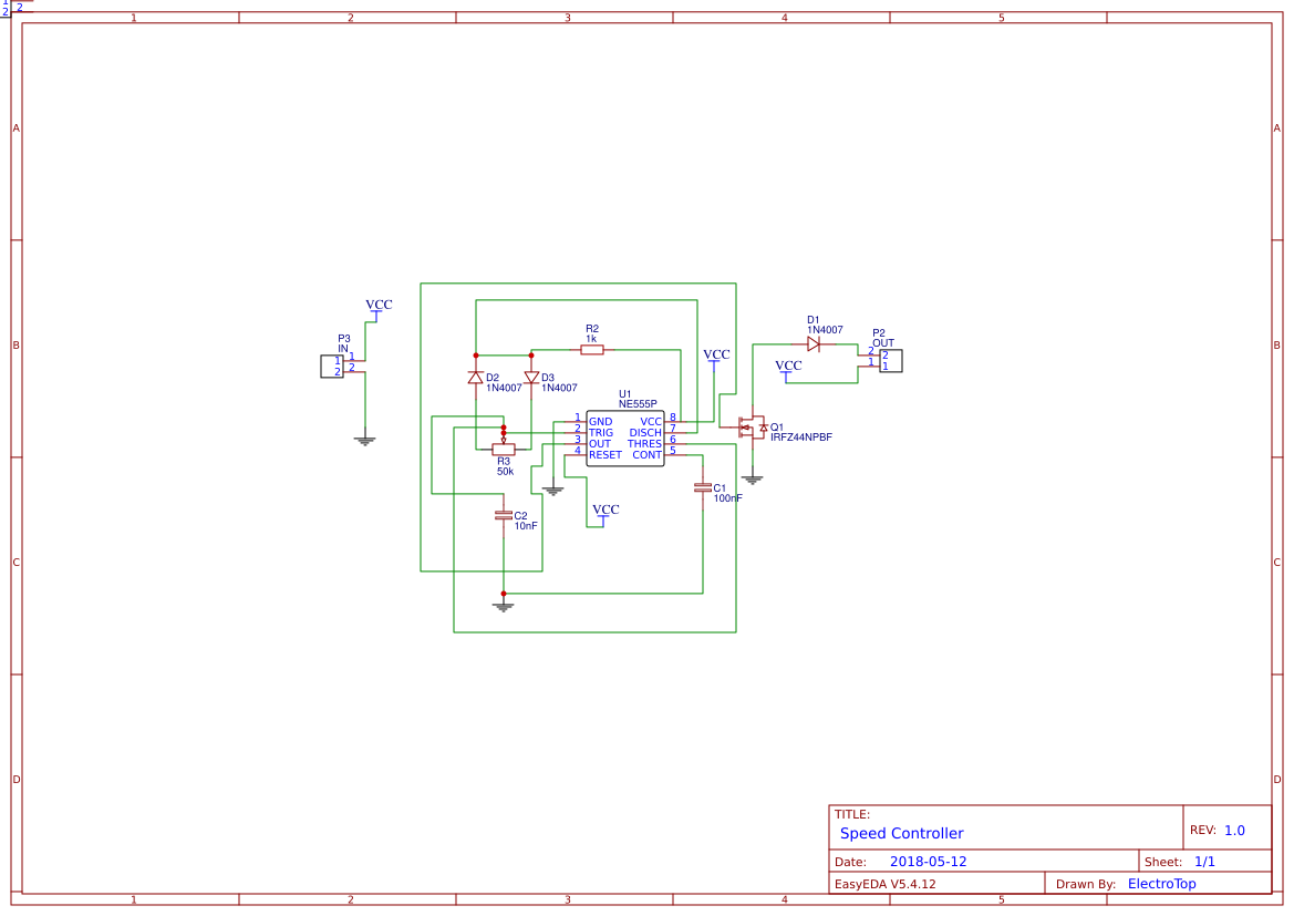 555 Timer PWM Controller - EasyEDA open source hardware lab