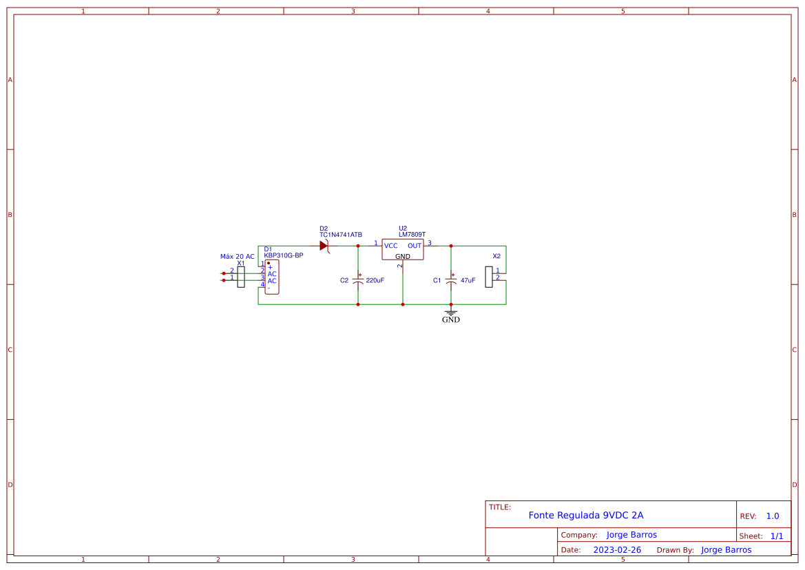 Esquema Fonte 9VDC - OSHWLab