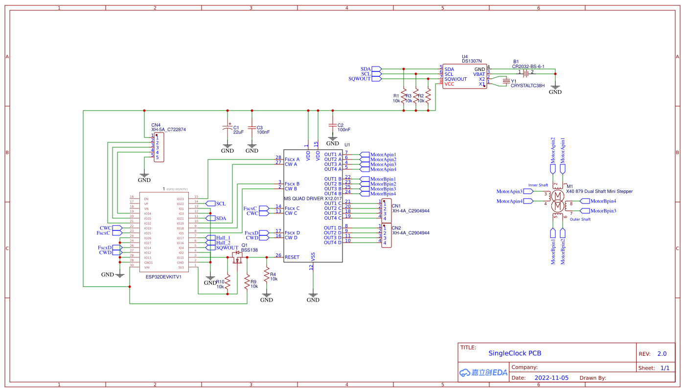 SingleClock PCB - EasyEDA open source hardware lab