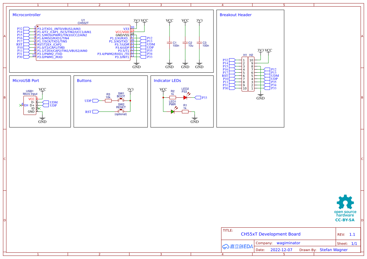 CH55xT Development Board - EasyEDA open source hardware lab