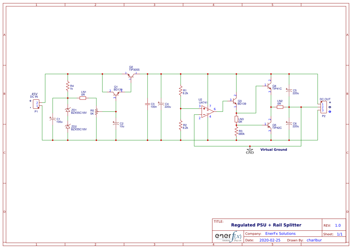 Regulated Variable PSU + Rail Splitter - OSHWLab