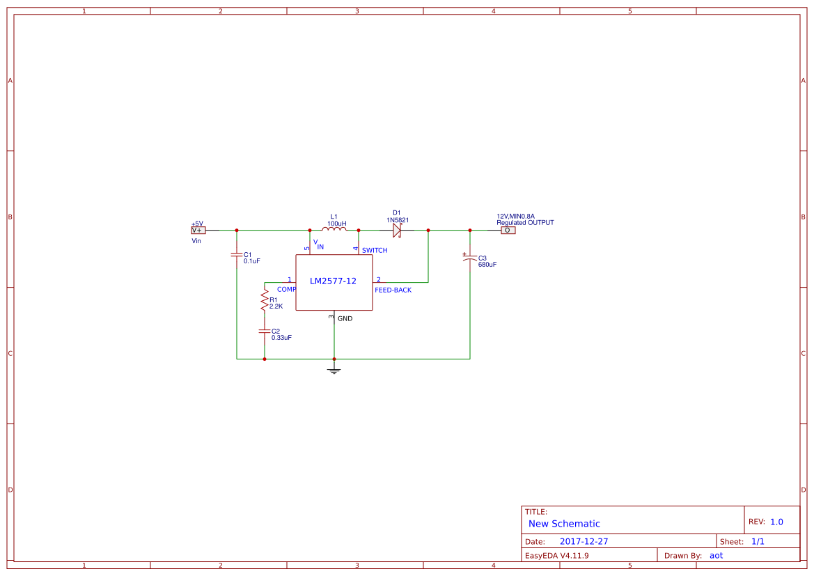 LM2577 5V to 12V DC Converter step up Voltage Regulator - OSHWLab