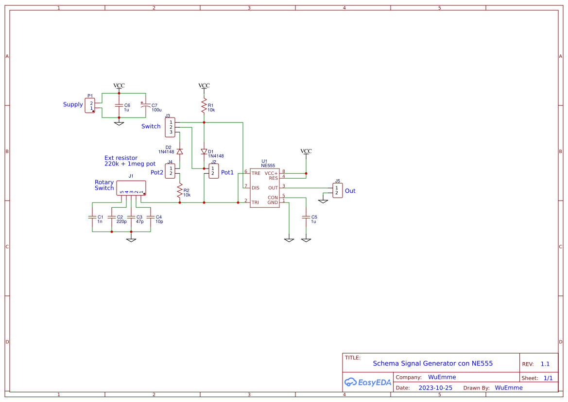 Signal generator con 555 - EasyEDA open source hardware lab