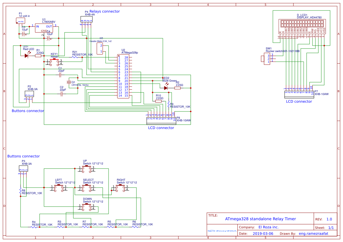 Stand alone relay timer - EasyEDA open source hardware lab