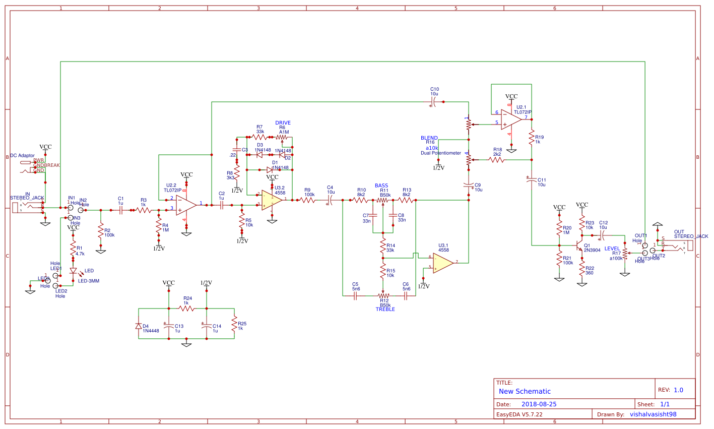 Bazz Pedal Board - EasyEDA open source hardware lab