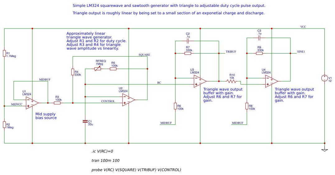 LM324 Square Wave and Integrator to Control Philips Mark 7 Ballast - EasyEDA open source ...